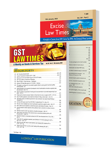 Combo | GST Law Times (Weekly) & Excise Law Times (Fortnightly ...